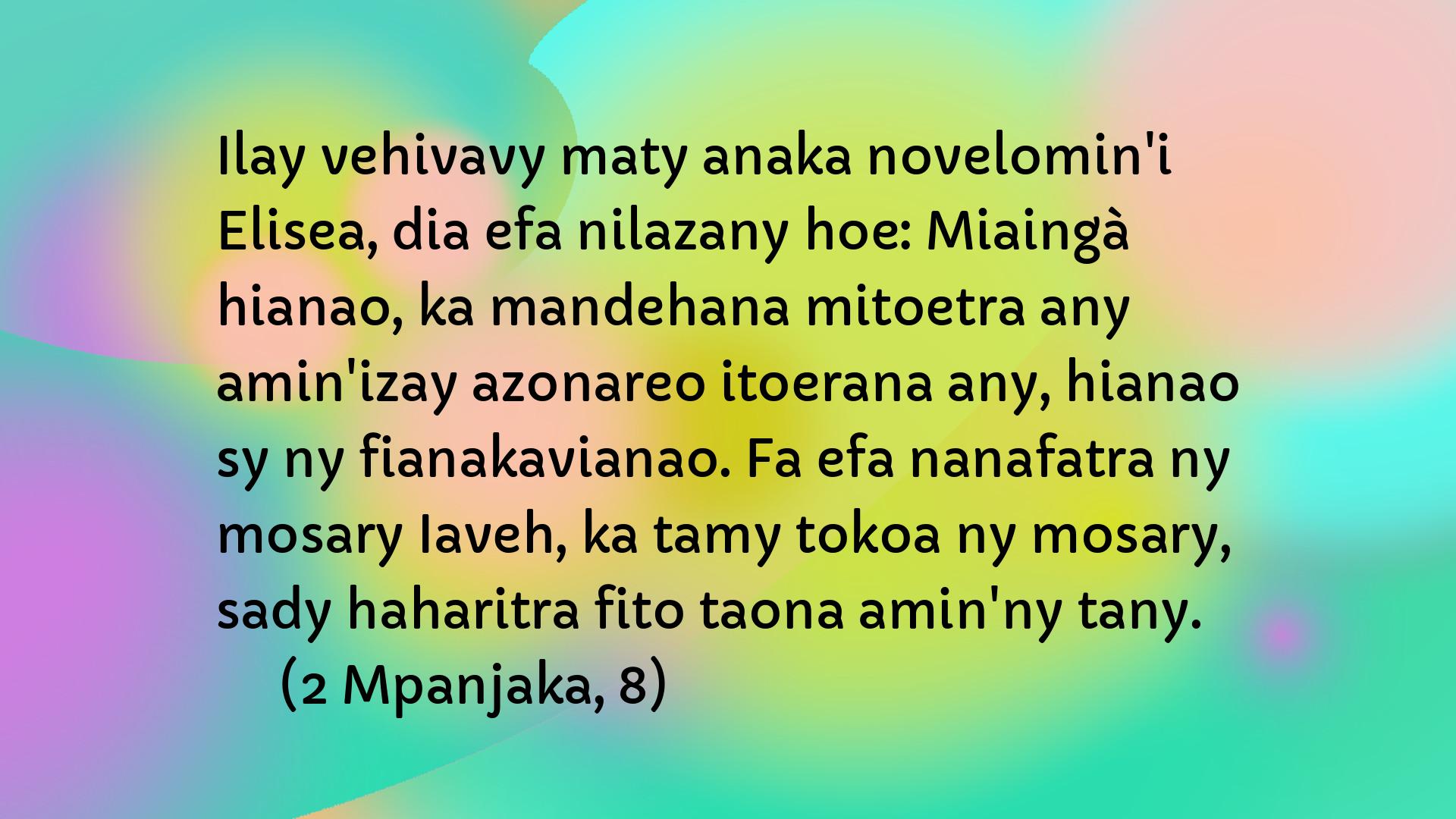2 Mpanjaka 8 - baiboly.katolika.org
