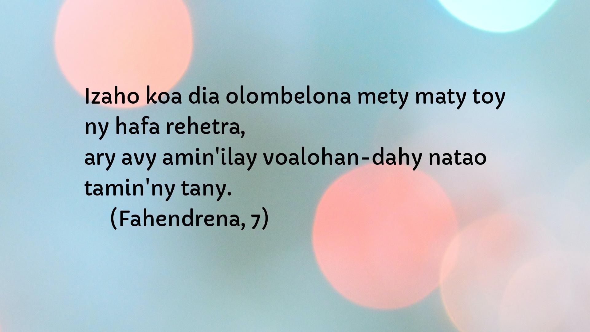 Fahendrena 7 - baiboly.katolika.org