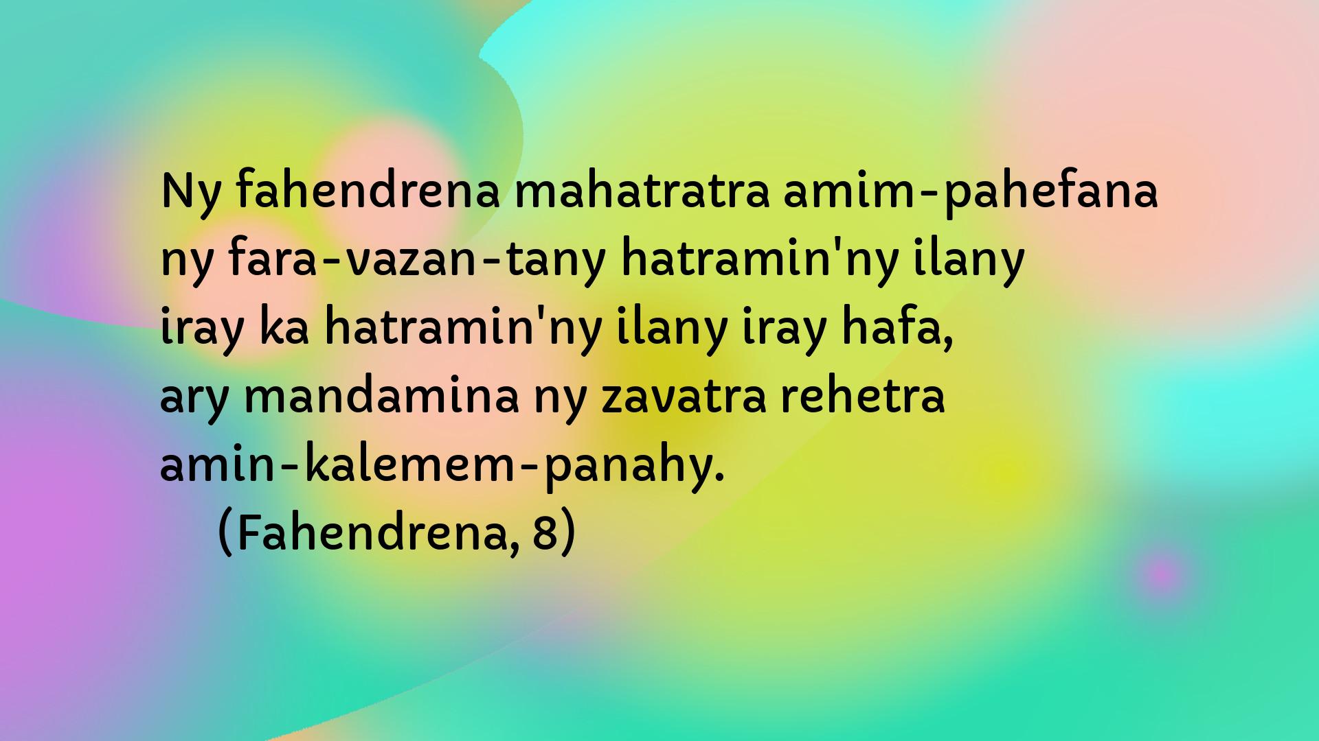 Fahendrena 8 - baiboly.katolika.org