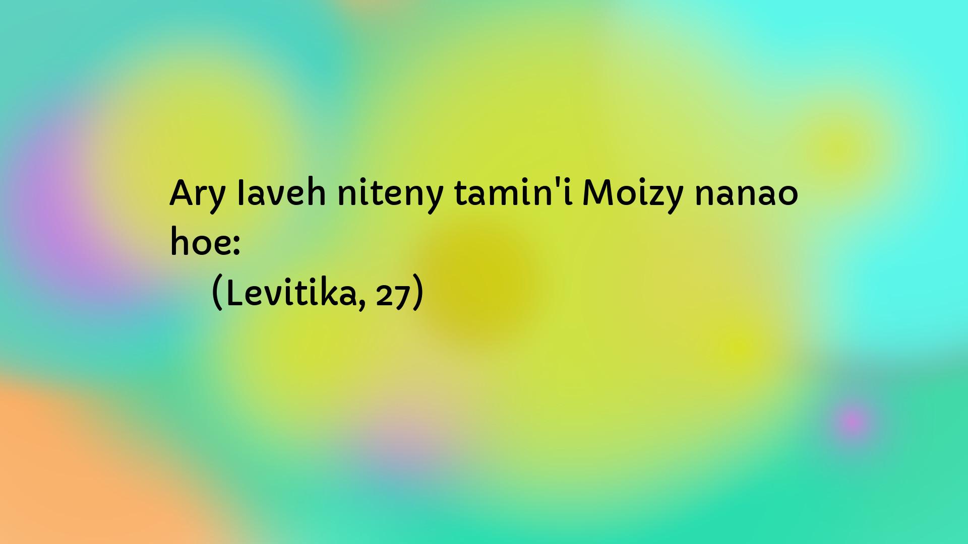 Levitika 27 - baiboly.katolika.org
