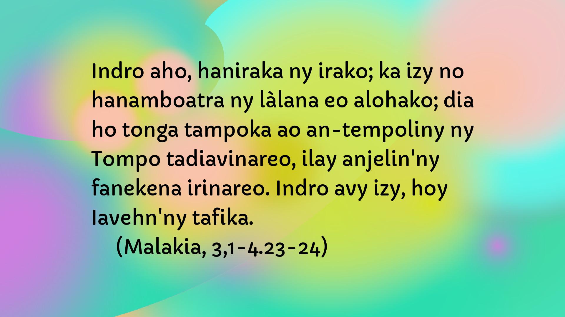 Malakia 3,1-4.23-24 - baiboly.katolika.org