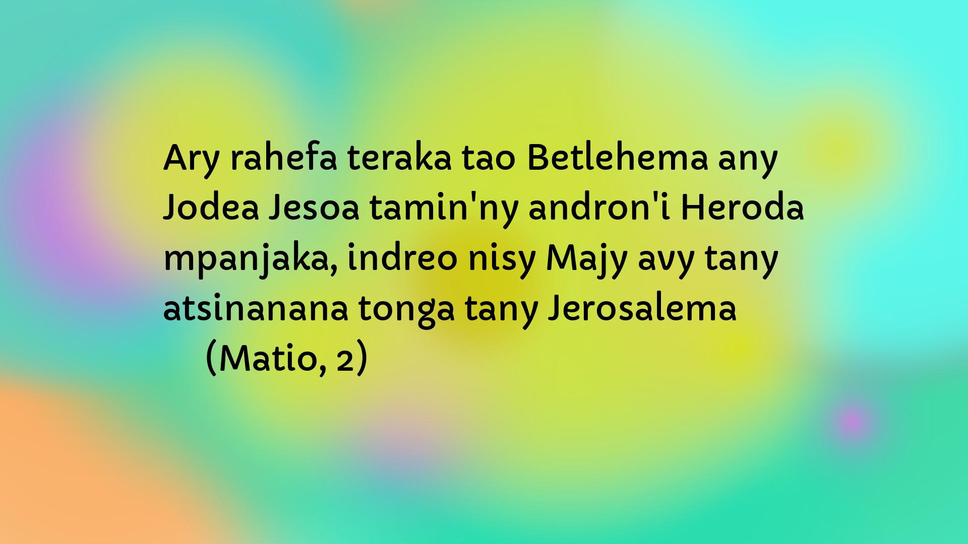 Matio 2 - baiboly.katolika.org